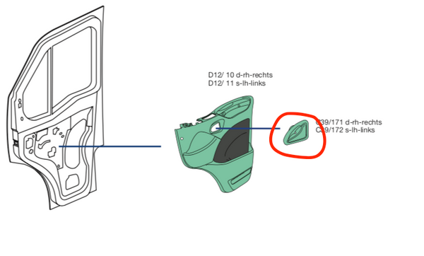 Maniglia Interna Sportello DX Iveco Daily - 500314228