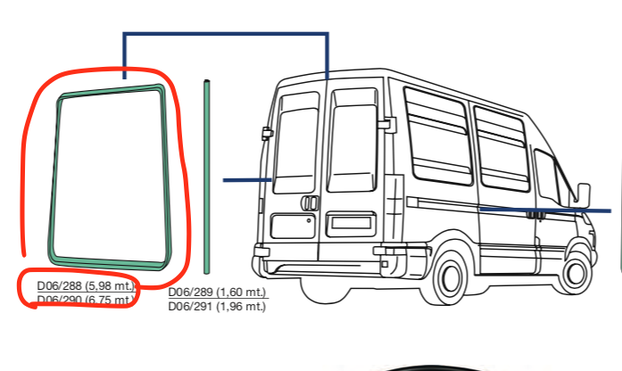 Guarnizione Porte Posteriori Iveco Daily Furgonato - 504085326
