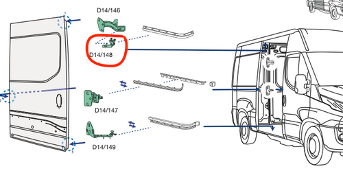 Cerniera Superiore Sportello Laterale Iveco Daily - 5801522453