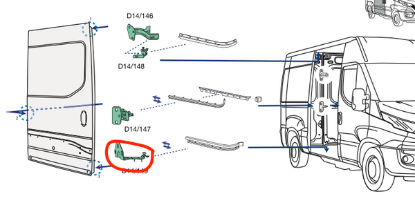 Cerniera Inferiore Sportello Laterale Iveco Daily - 5801523374 / 58027